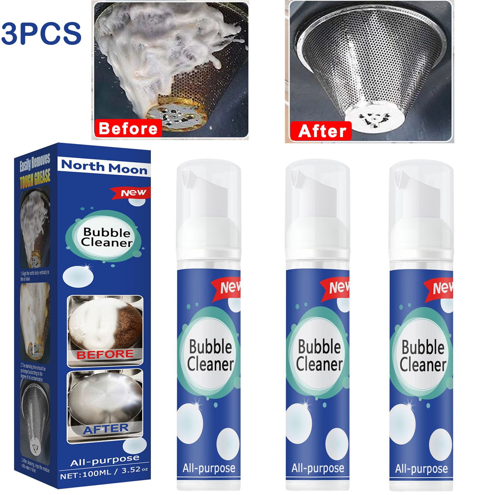 Multi Purpose Cleaning Bubble Cleaner Spray Foam for Kitchen Grease Dirt Removal - Walmart.com