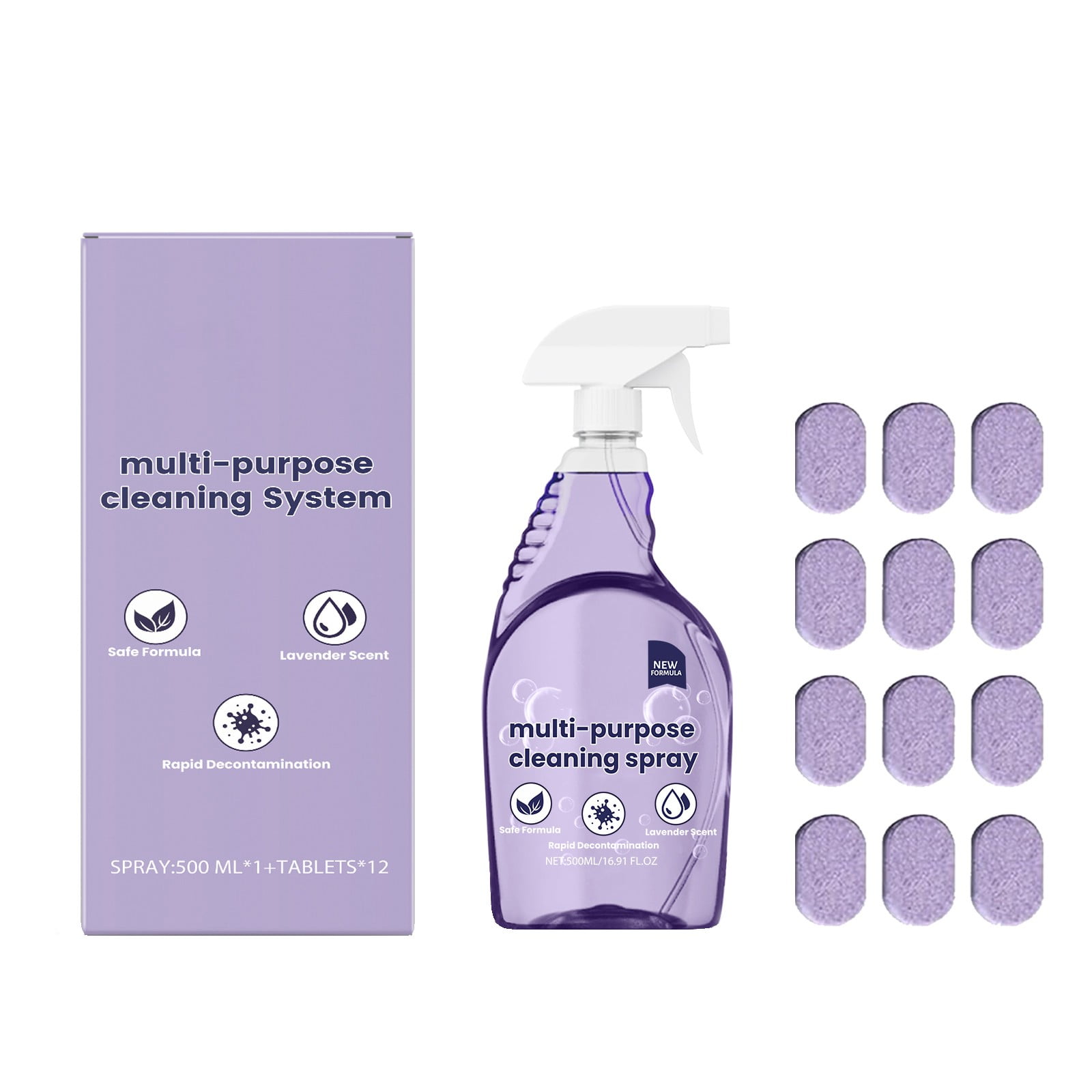 Multi-Purpose Cleaning Spray, Safe for Home Use, Lavender Scent, 120ml ...