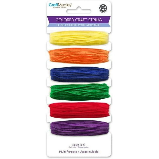 Multi-Purpose Colored Craft String, 29-1/2', Brights - Walmart.com