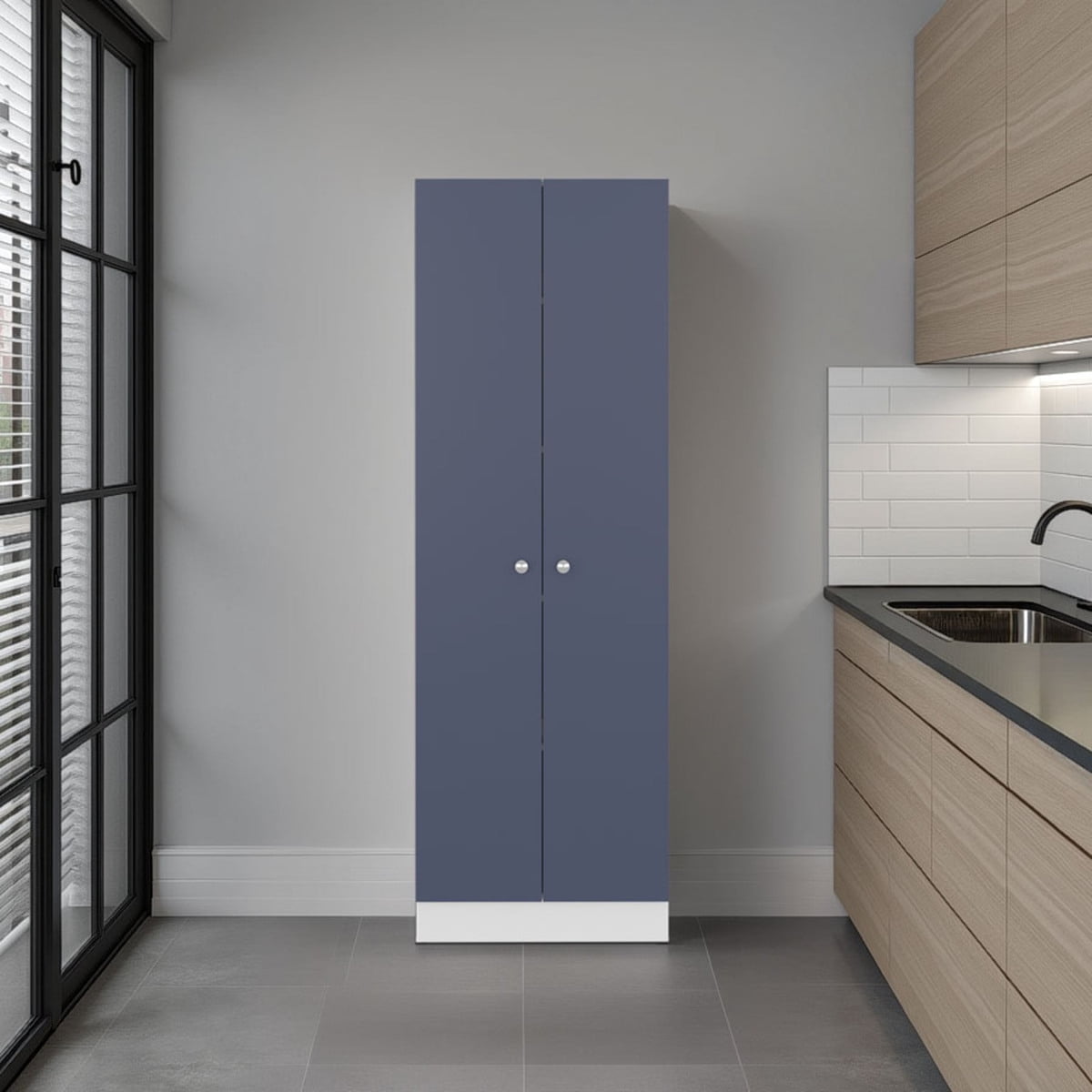 Multi-Purpose Cupboard with 5 Shelves & 2 Doors, Freestanding Storage ...