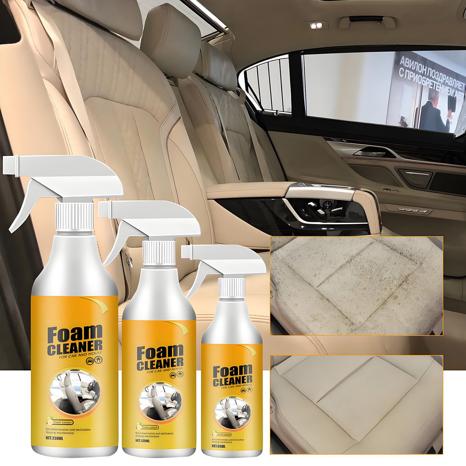 Multi-Purpose Foam Cleaner,Car Interior Cleaner,All Purpose Foam Cleaner for Car,Foam Cleaning ...