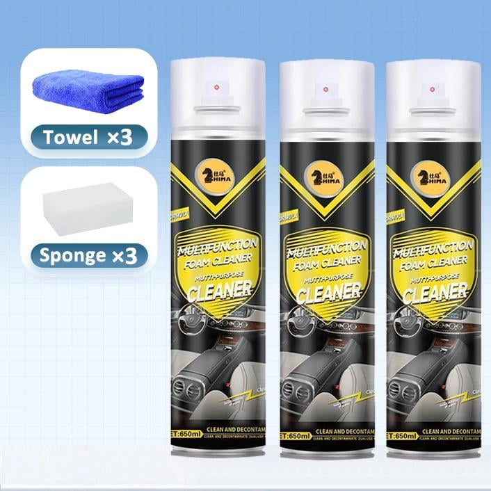 Multi-Purpose Foam Cleaner Spray 650ml for Car Interior,Carpets & Leather,Degreaser & Deodorizer ...