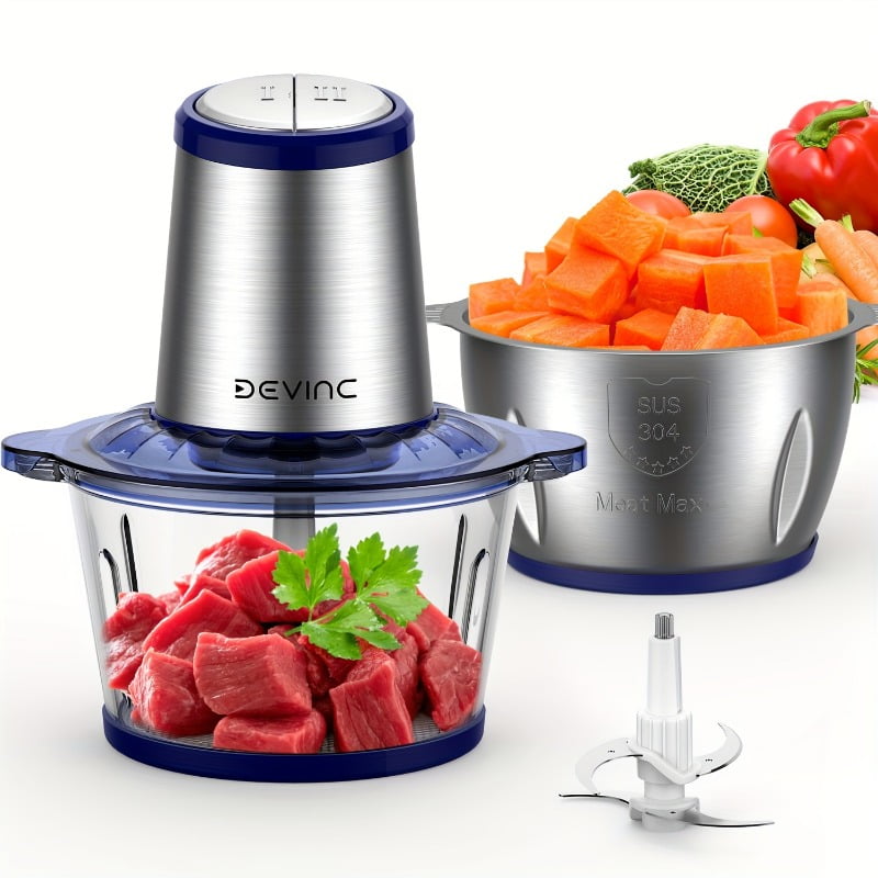 Multi-Purpose Food Chopper – 500W Electric Processor with 2 Containers ...