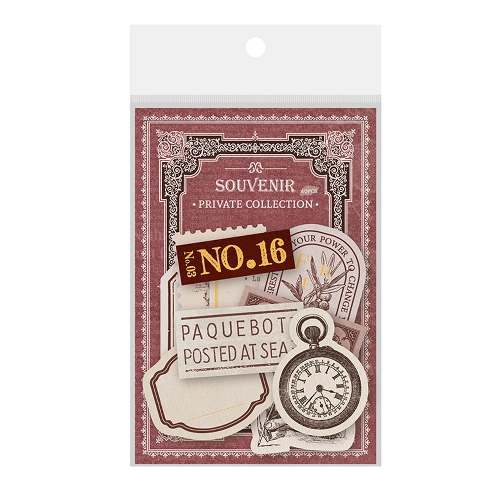 Multi-Purpose Gold Series Stickers 1 set retro pattern collage label ...