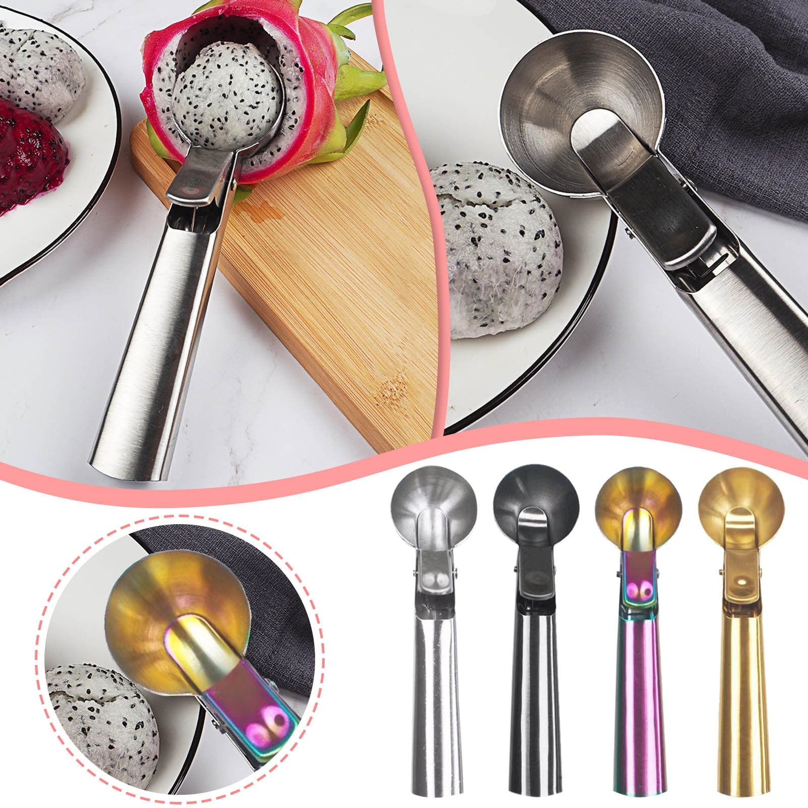 Multi-Purpose Ice Scoop & Fruit Serving Spoon, Household Kitchen Tool ...