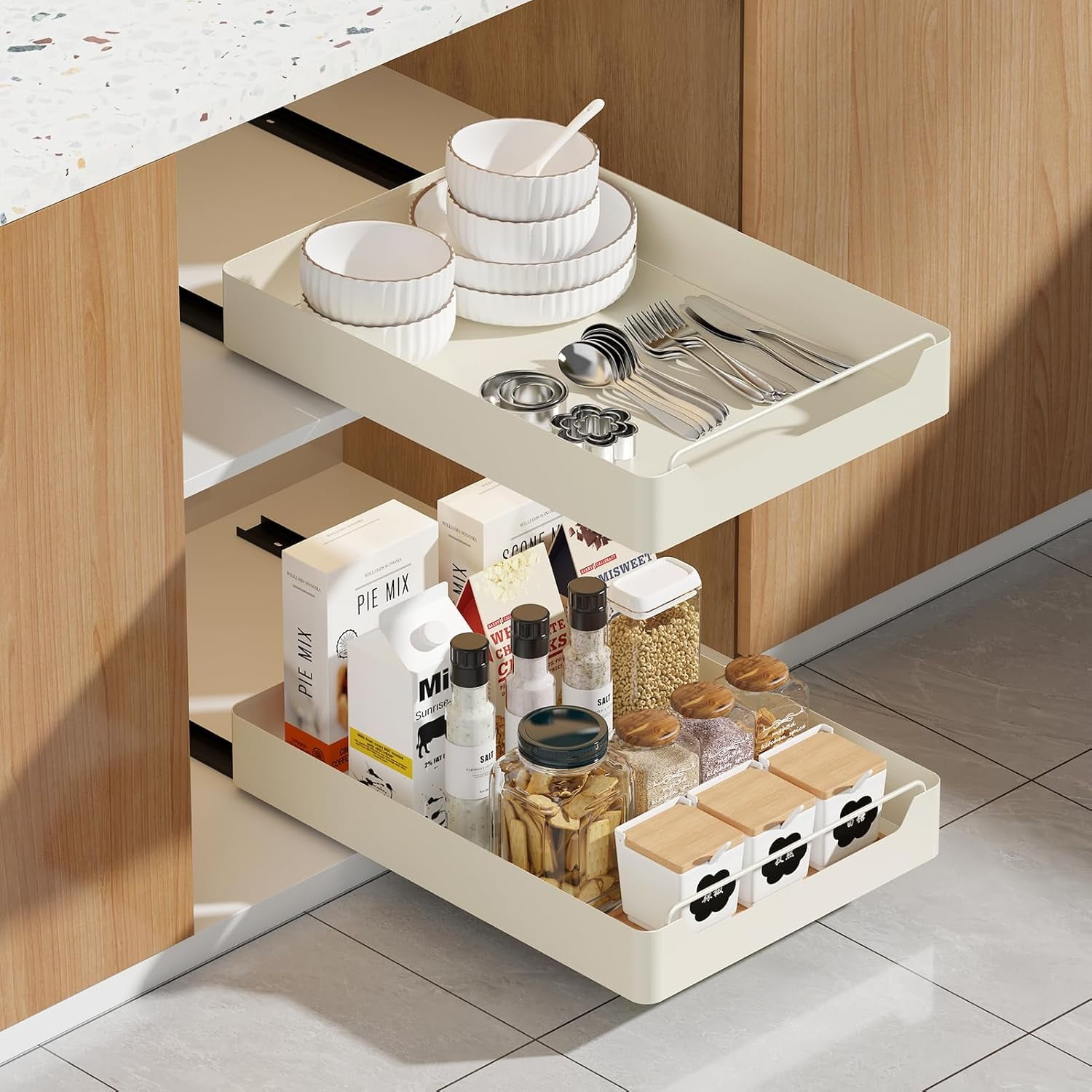 Multi-Purpose Kitchen Organizers and Storage, Expandable Pull Out ...