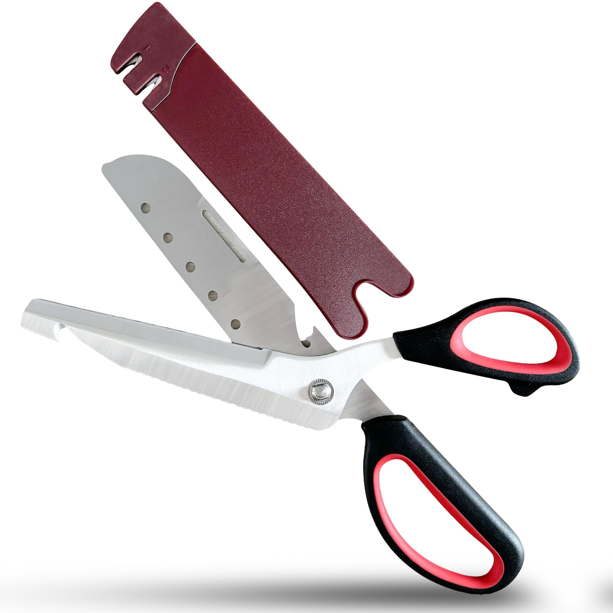 Multi-Purpose Kitchen Scissors with built-in knife sharpener - Camping ...