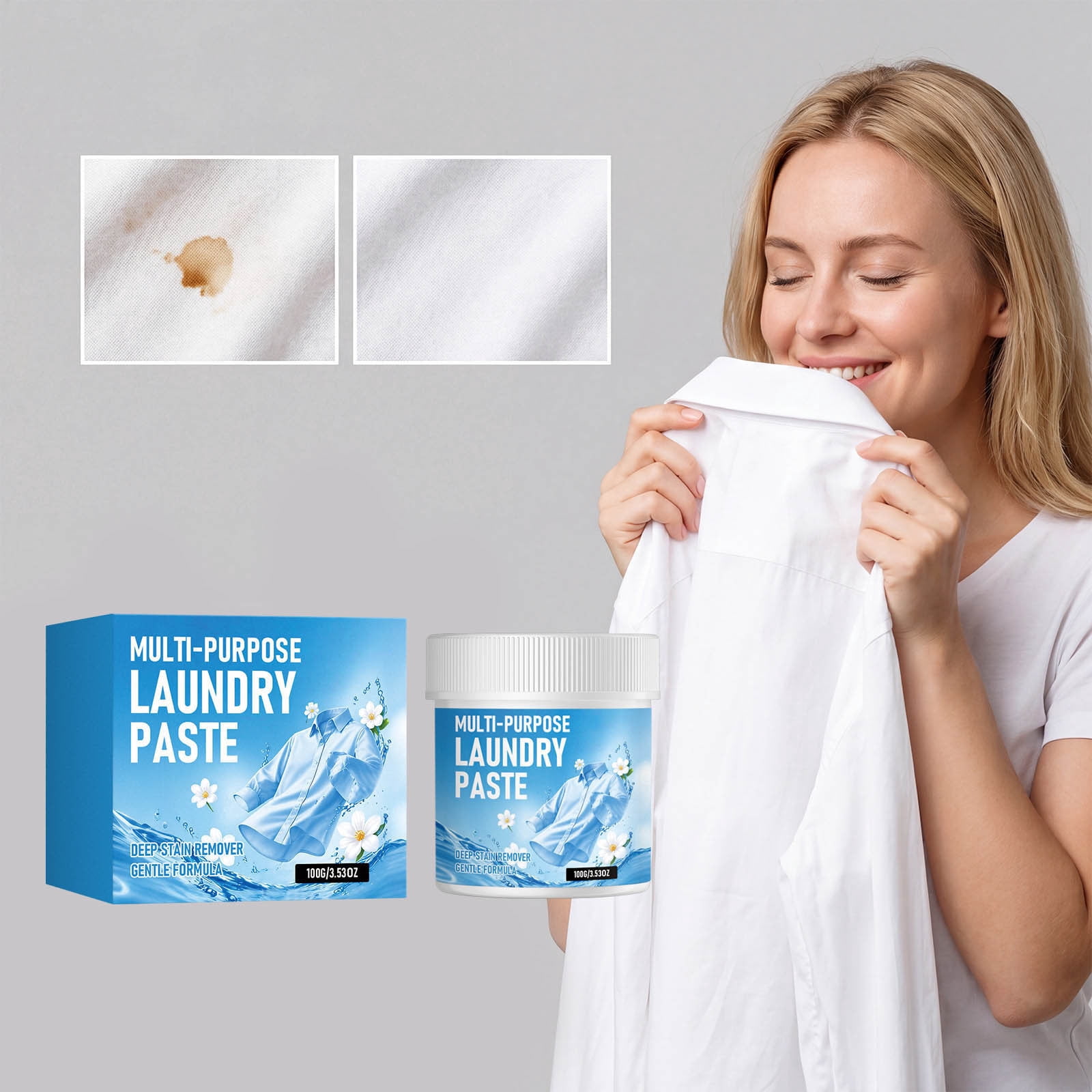 Multi-Purpose Laundry Bar Soap, Deep Cleaning Stain Remover Paste with ...
