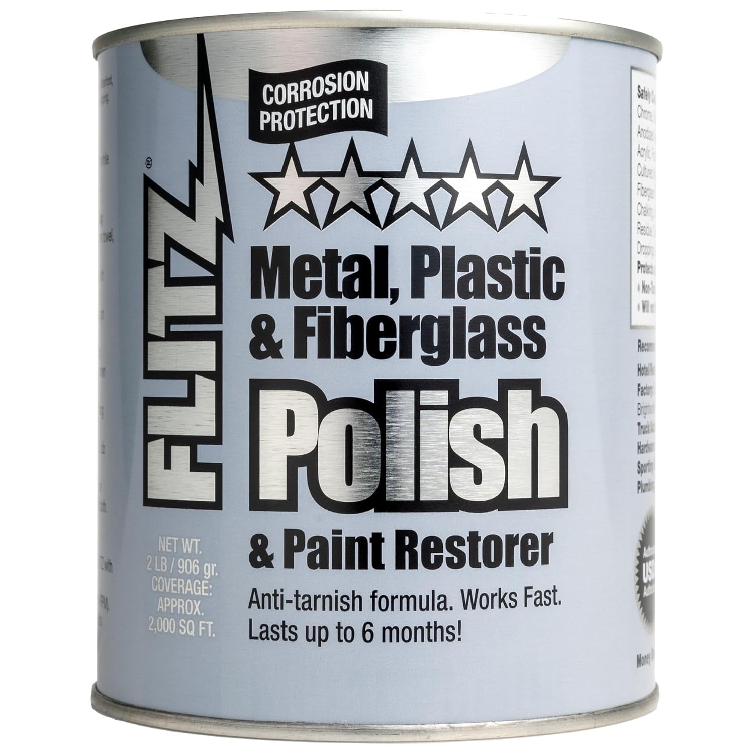 Multi-Purpose Metal Polish Paste - 2lb Can of USA-Made Chrome orks on ...