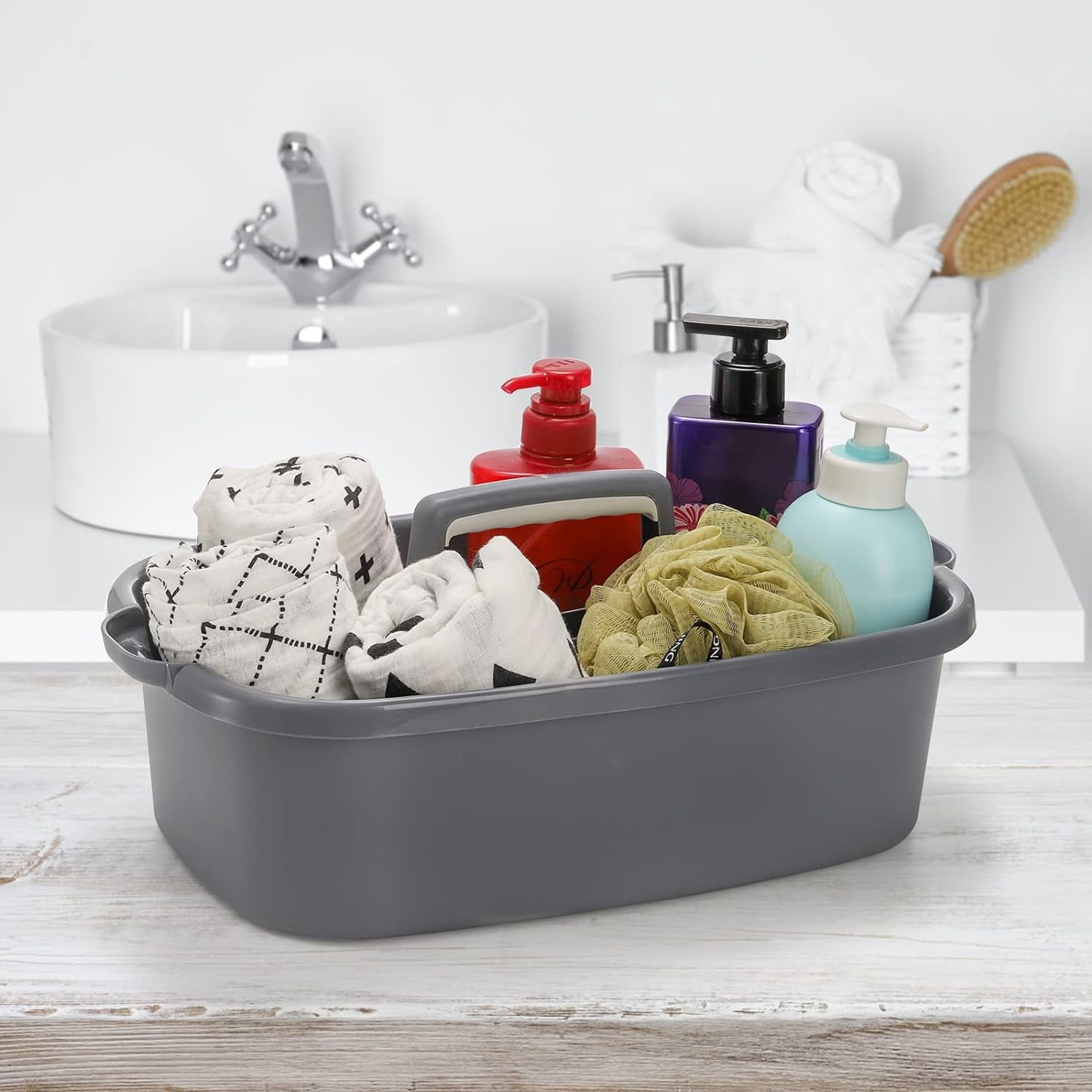 Multi-Purpose Plastic Cleaning Caddy with Handle, Shower Caddy ...