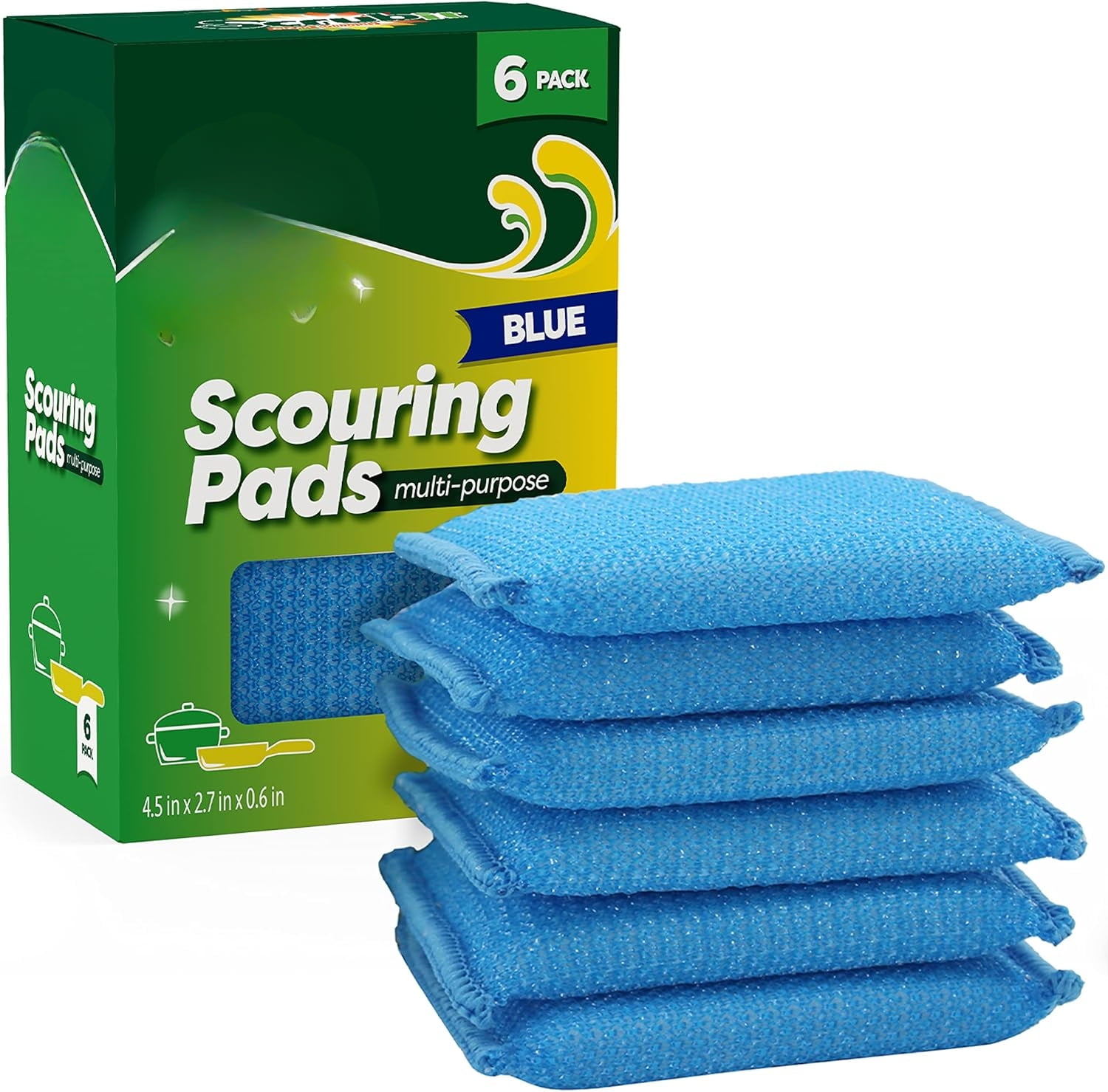 Multi-Purpose Scouring Pad - Non-Scratch Cleaning Sponges for Pots ...