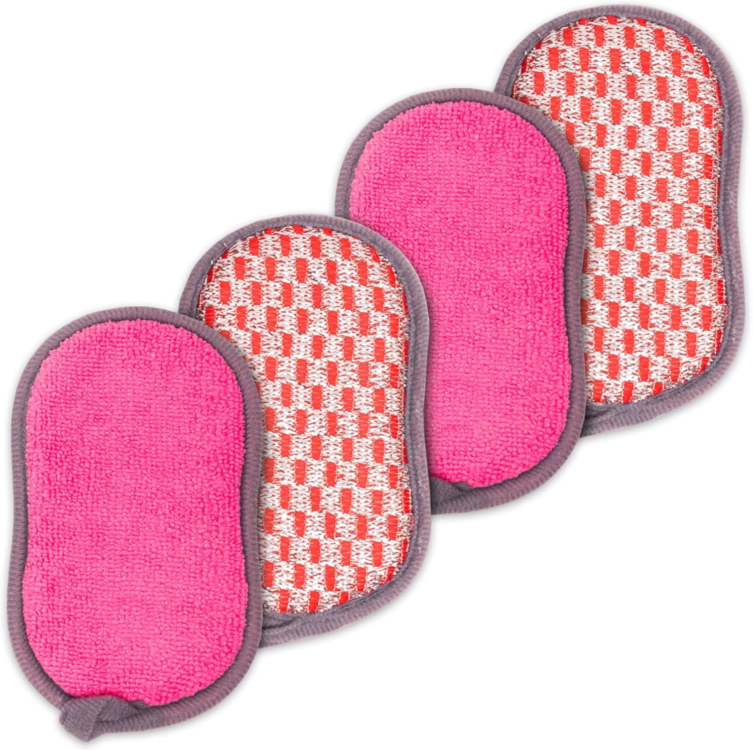 Multi-Purpose Scrub Sponges for Kitchen, Antibacterial Microfiber Non ...