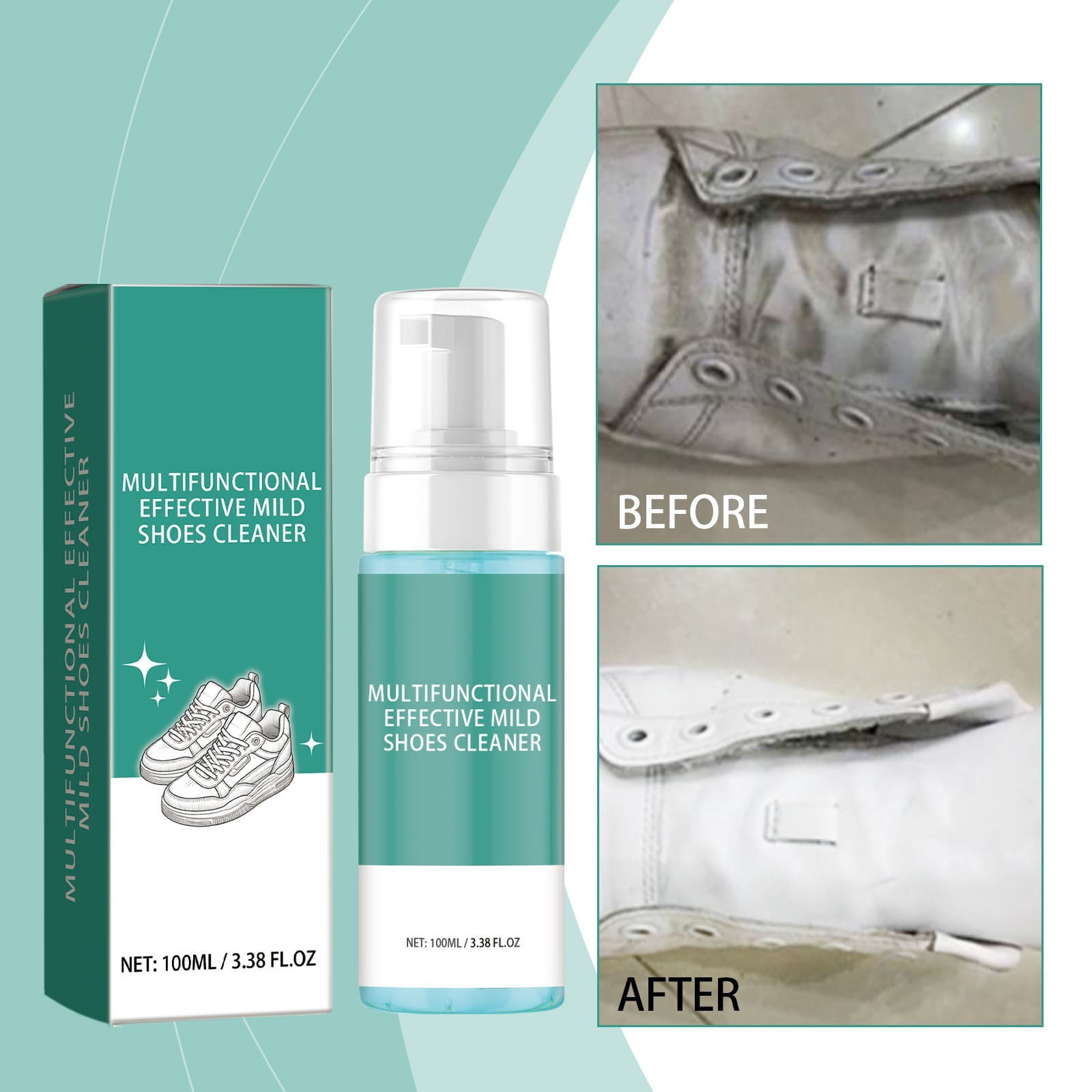 Multi-Purpose Shoe Cleaner Foam 100ml Stain Remover for Leather ...