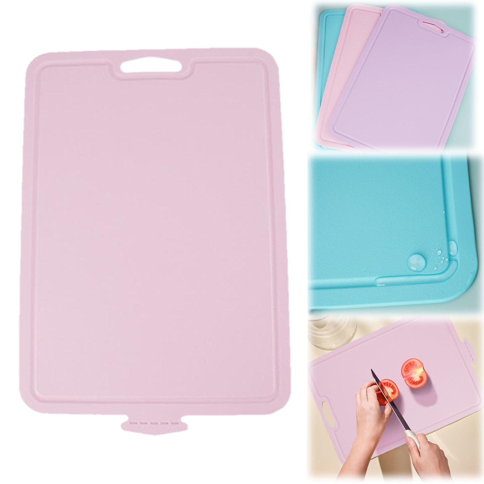 Multi-Purpose Silicone Chopping Board - Flexible Kitchen Mat with Drip ...