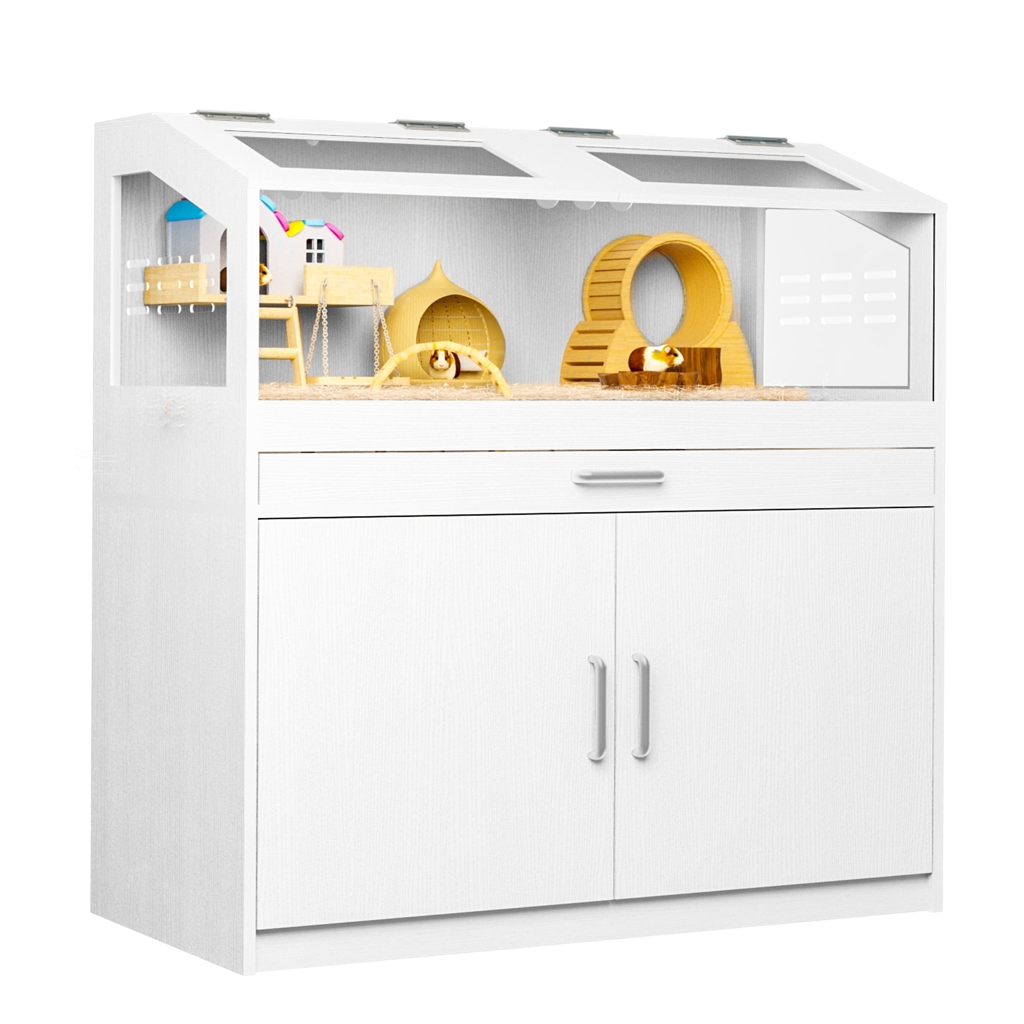 GETYES Small Animal Cage with Drawer, Ventilation, Acrylic Panels for ...