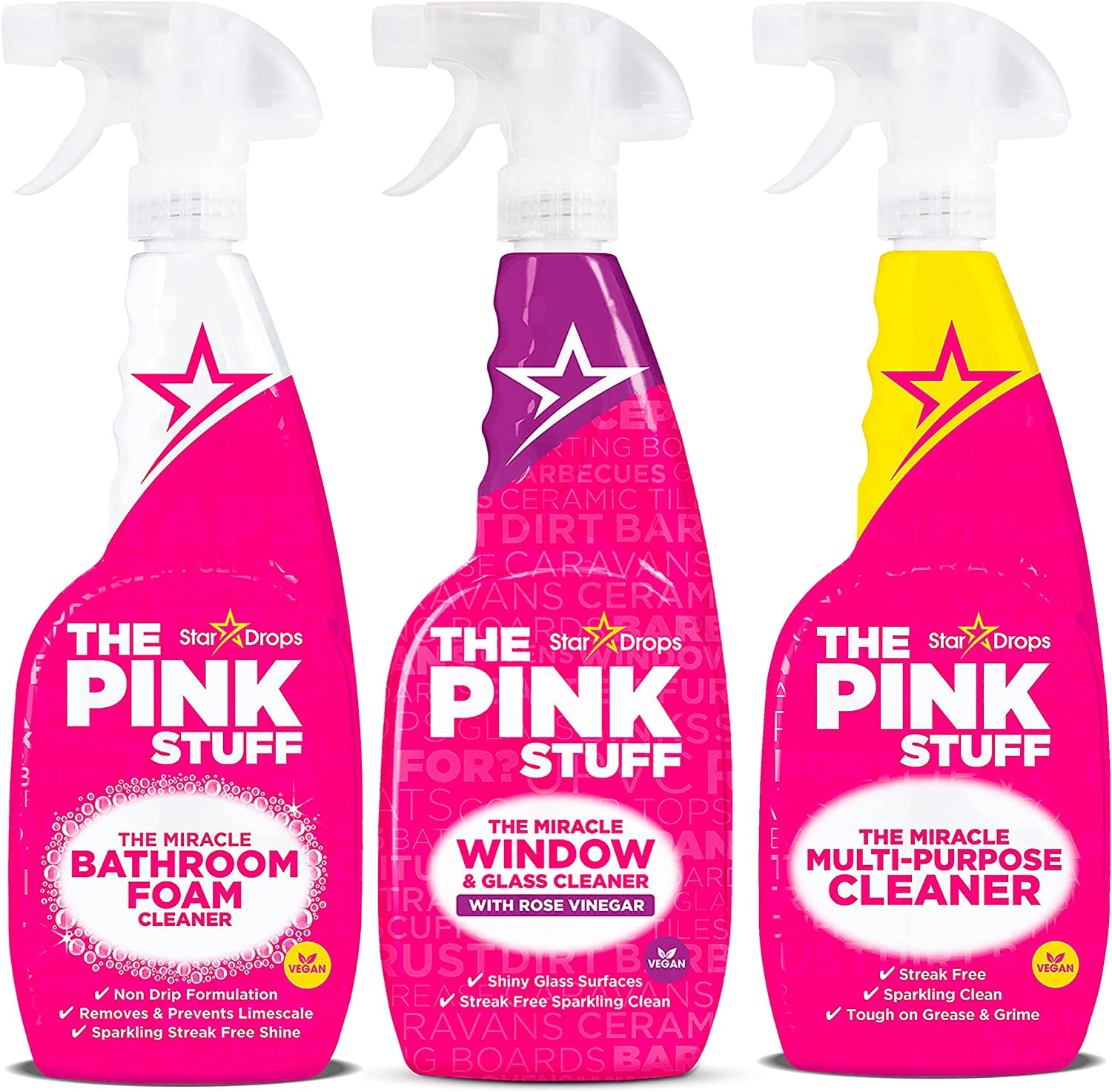 Multi-Purpose Spray, Window & Glass Cleaner, and Bathroom Foam Spray ...