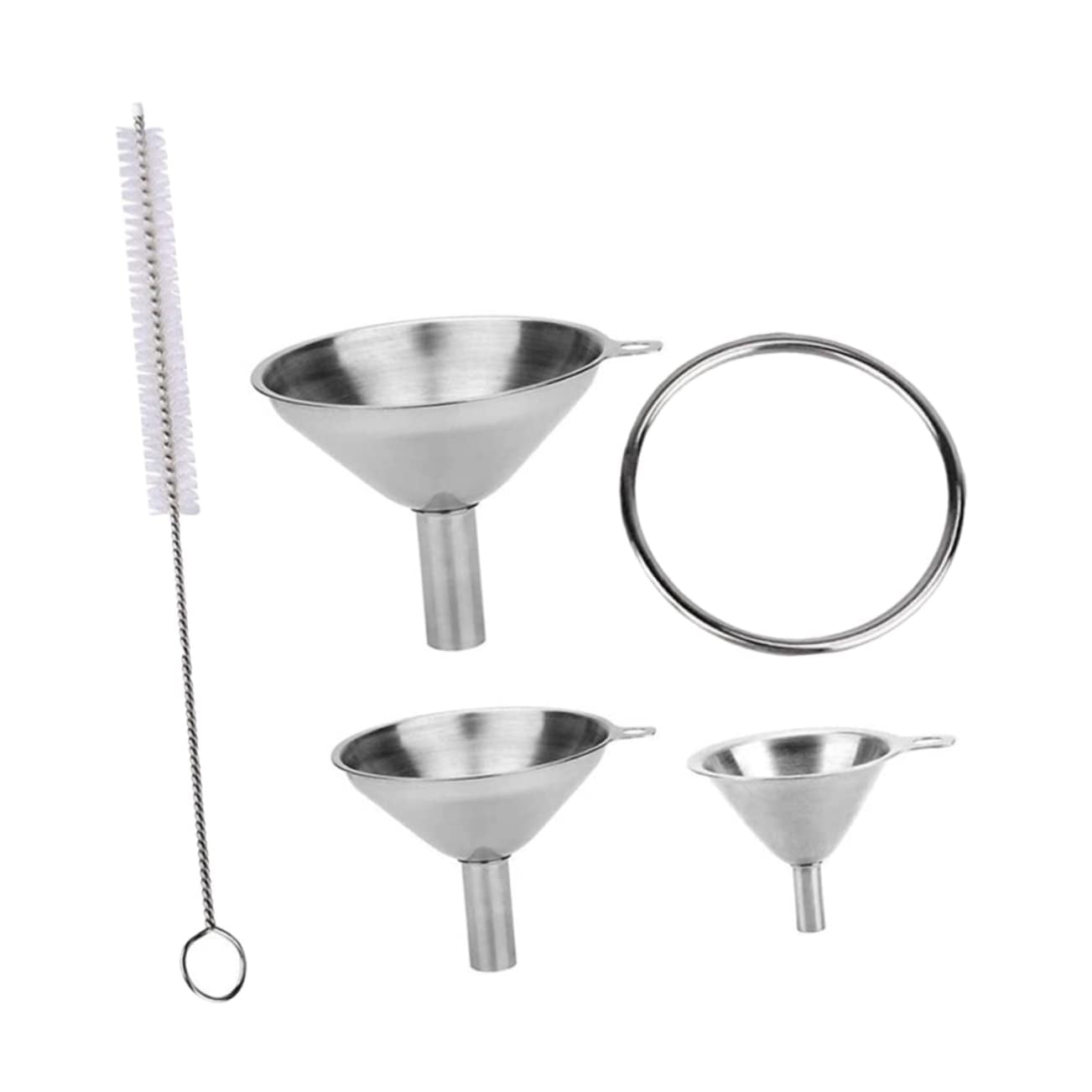 Multi-Purpose Stainless Steel Funnel Kit Oil Funnel Wine Funnel Soy ...