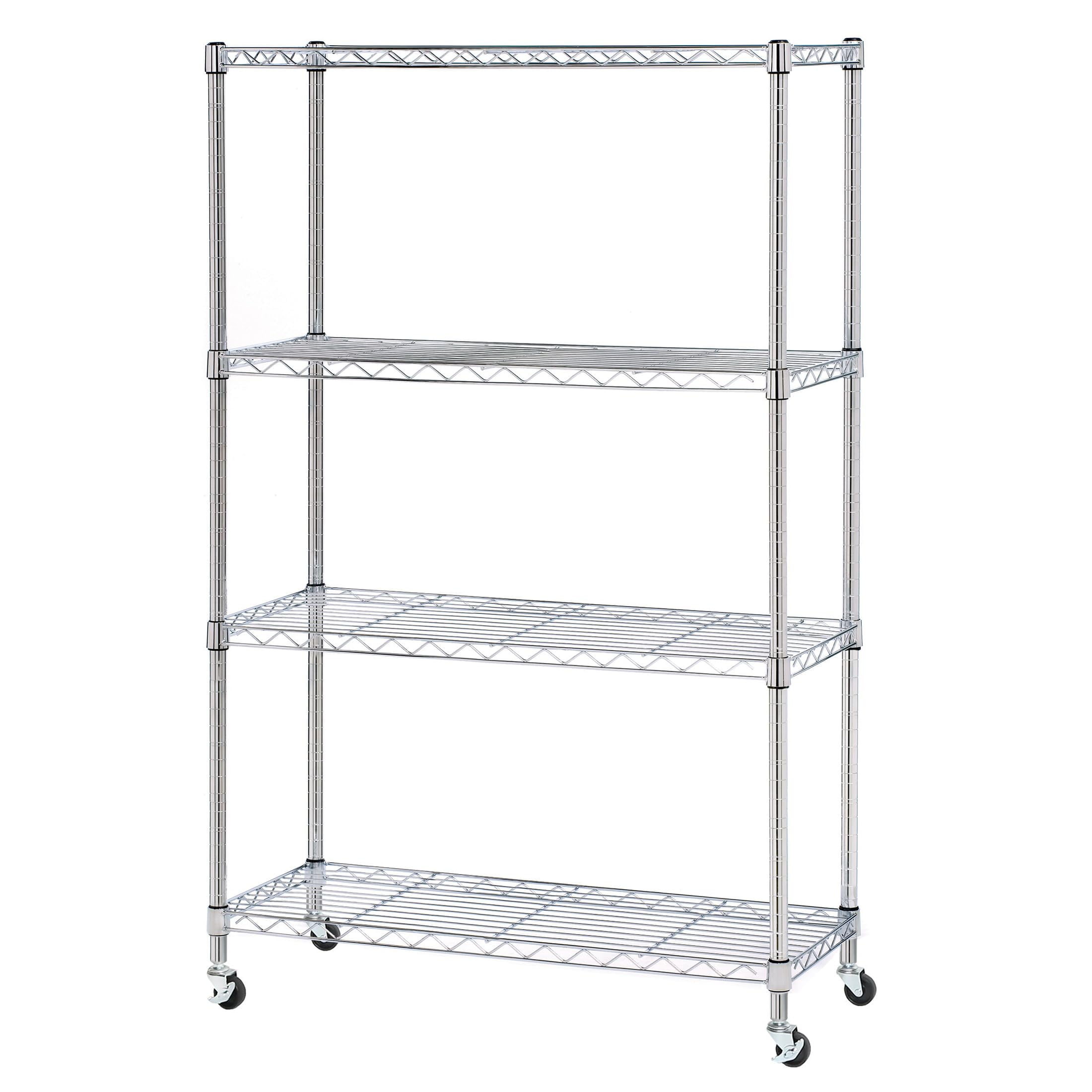 Multi-Purpose Steel Wire Shelving Unit Adjustable Rack, 4-Tier Storage ...