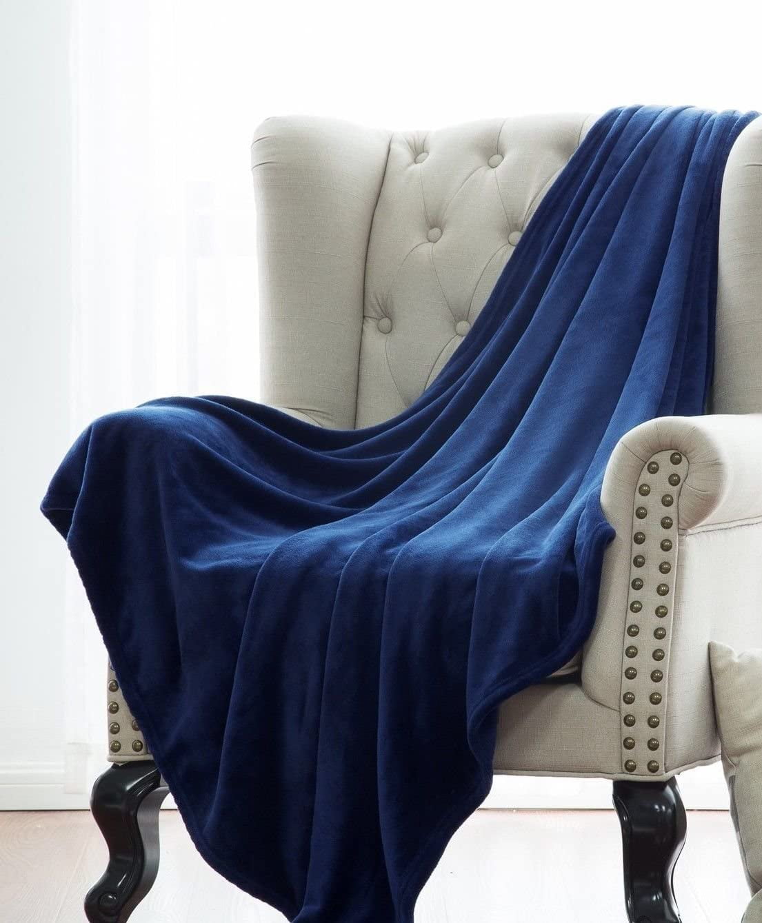 Multi-Purpose Super Soft Small Plush Solid Lightweight Throw Blanket 50 ...