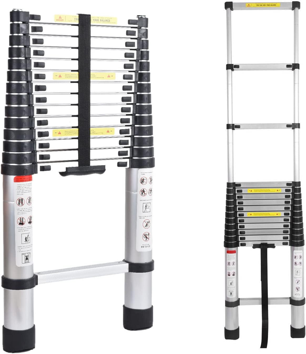 Multi-Purpose Telescoping Ladder 14.4FT Extension Ladder 330lbs Max ...