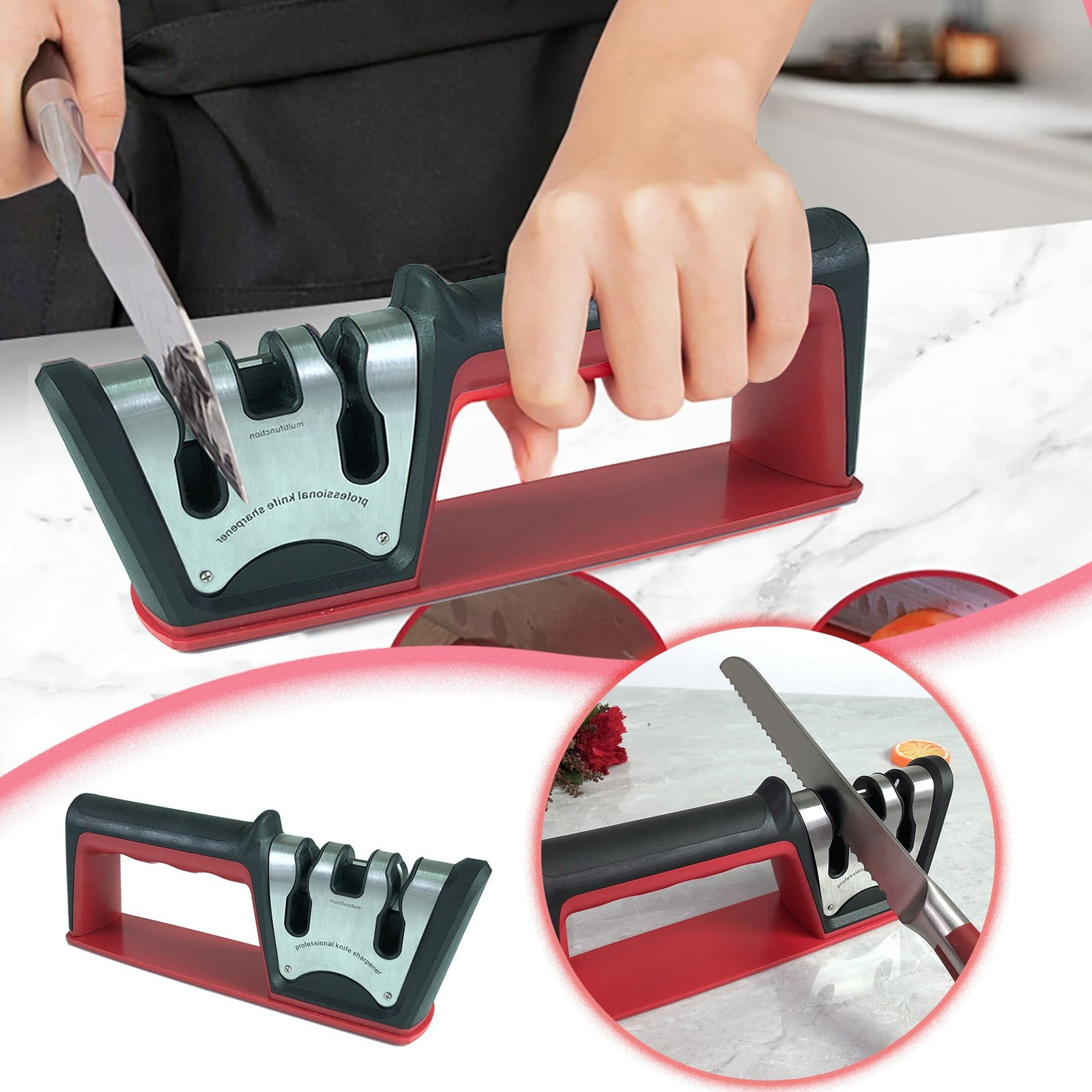 Multi Purpose Three In One Sharpener Kitchen Stainless Steel Kitchen ...