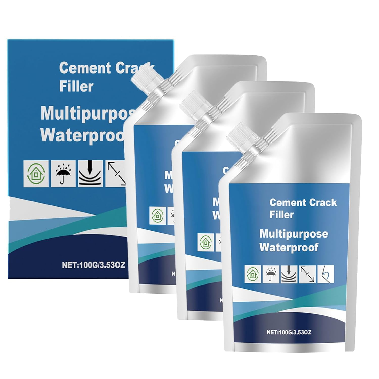 Multi-Purpose Waterproof Cement Crack Filler, Heavy-Duty Concrete Crack ...