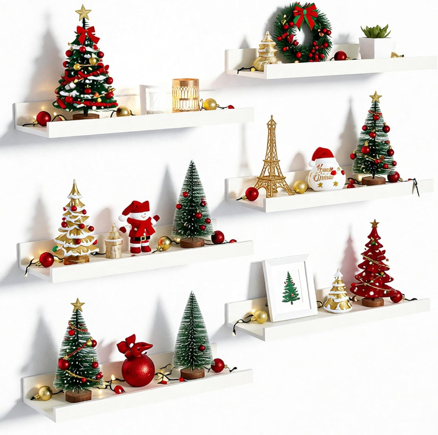 Multi-Scene Floating Shelves - Wood Storage & Wall Decor - Walmart.com