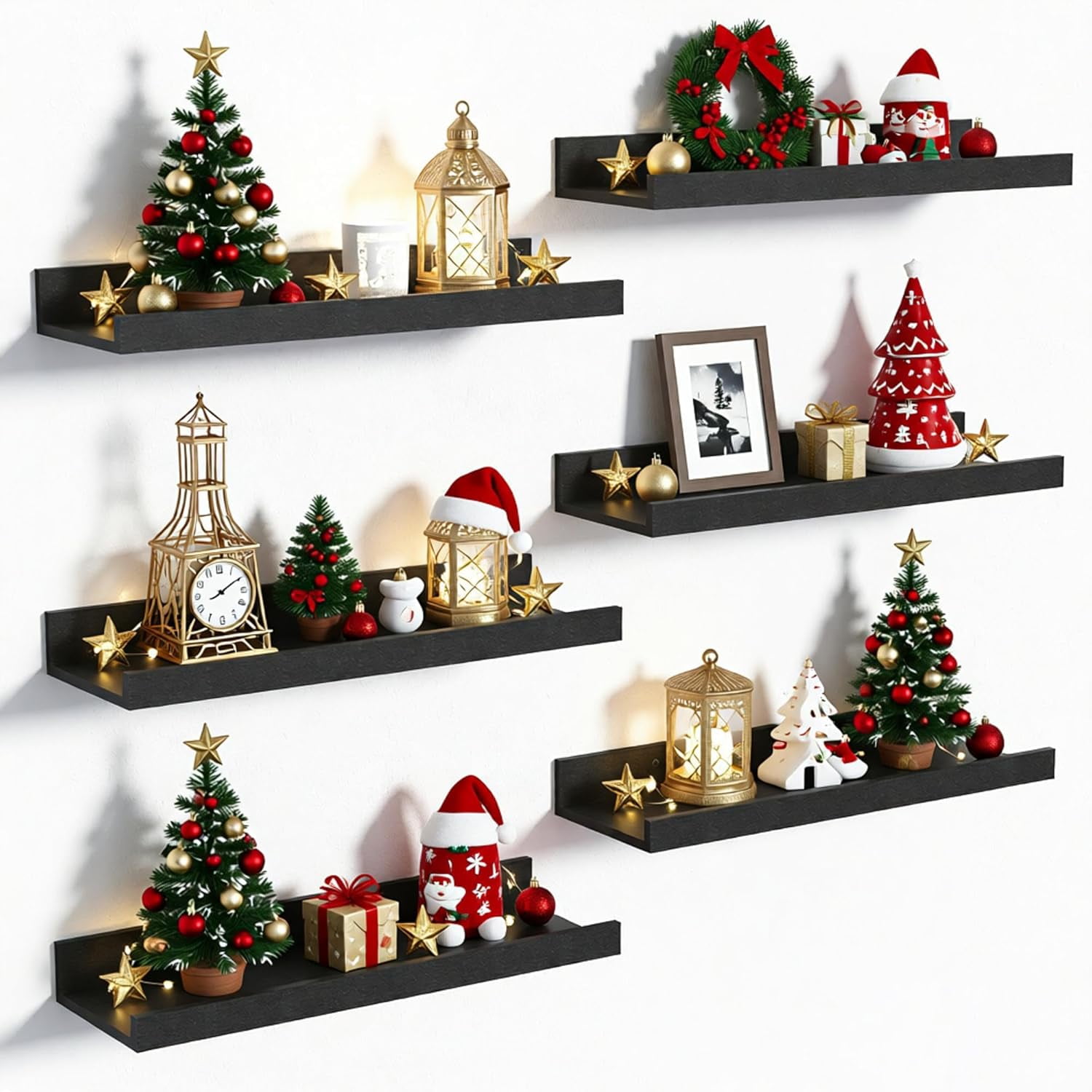 Multi-Scene Floating Shelves - Wood Storage & Wall Decor - Walmart.com