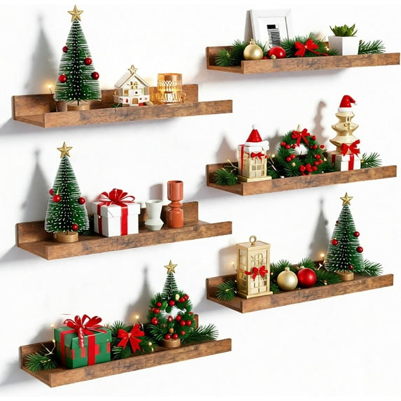 Multi-Scene Floating Shelves - Wood Storage & Wall Decor - Walmart.com