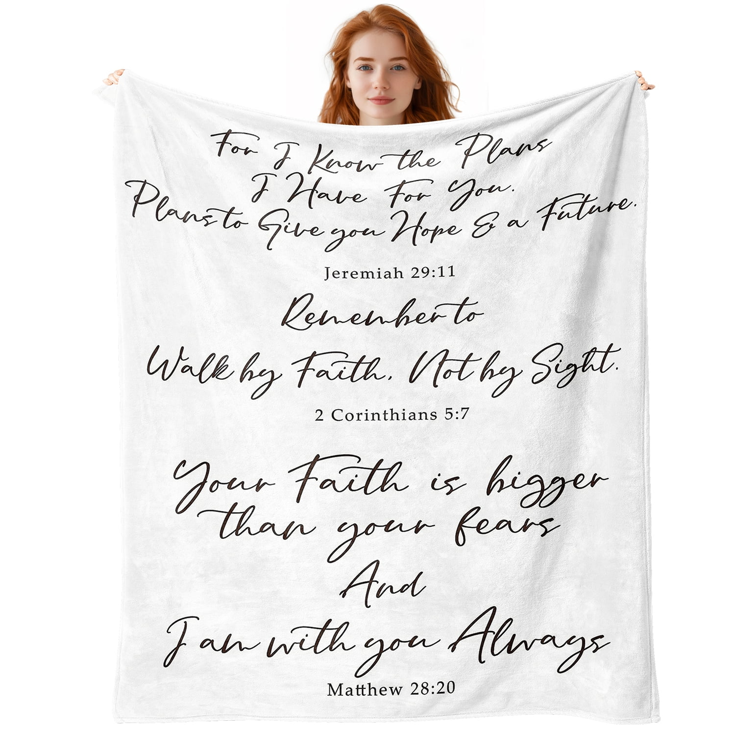 Multi Scripture Throw Blanket Ultra Soft Sherpa Microfleecspirational ...