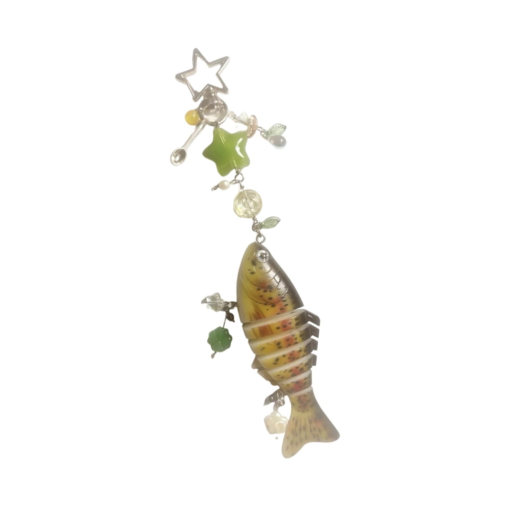 Multi Section Flexible Fish Keychain Pendant Realistic Motion Design ...