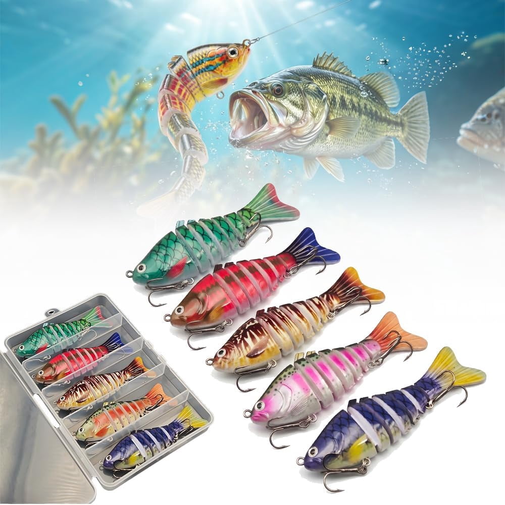 Multi-Segmented Fishing Lures, Glide Swim Bait Lure Freshwater and ...