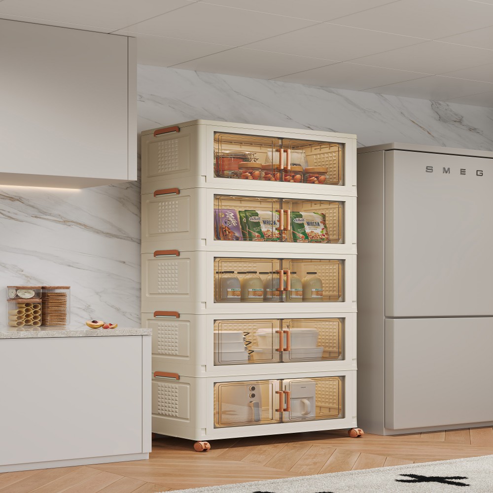 Multi-Size Organizer with Wheels | Clear Front Organizer with Lock ...