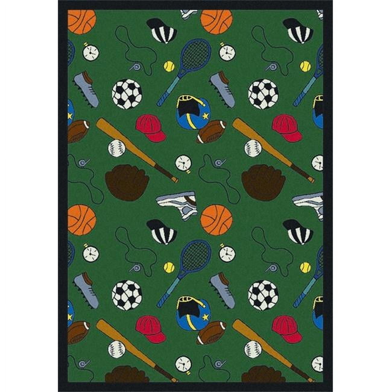 Multi-Sport Green 3 ft.10 in. x 5 ft.4 in. WearOn Nylon Machine Tufted ...
