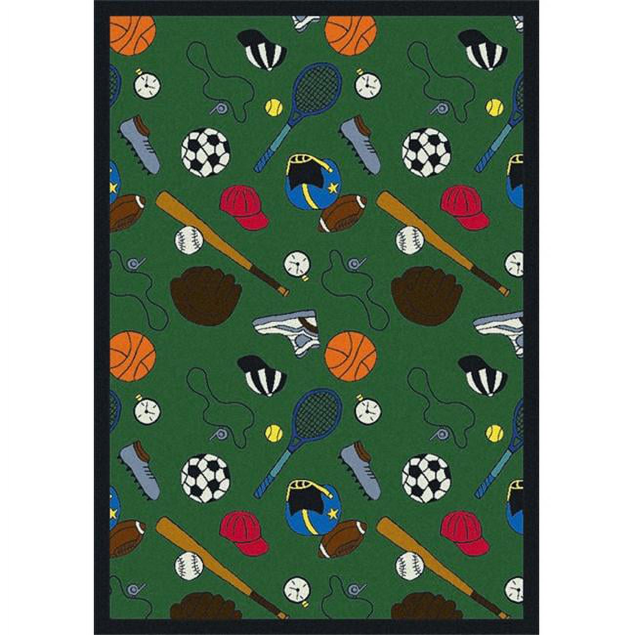 Multi-Sport Green 5 ft.4 in. x 7 ft.8 in. WearOn Nylon Machine Tufted ...