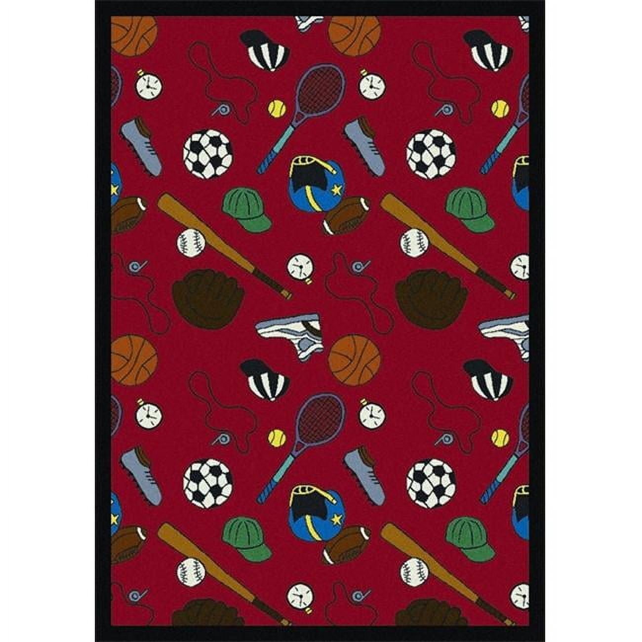 Multi-Sport Red 7 ft.8 in. x 10 ft.9 in. WearOn Nylon Machine Tufted ...