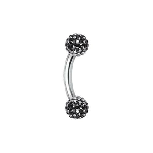 Multi-Sprinkle Dot Curved Barbell Eyebrow Ring - Walmart.com