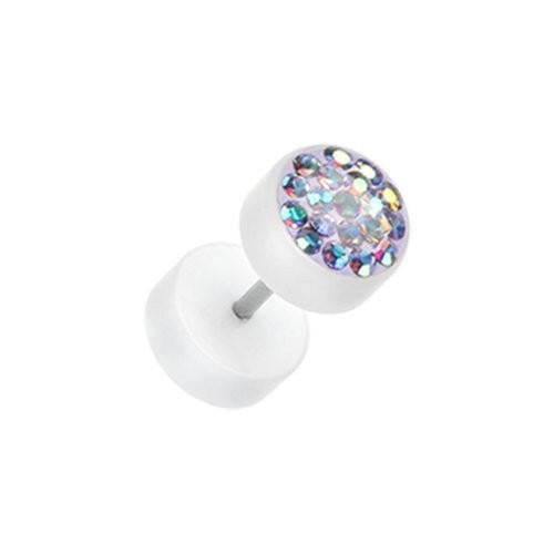 Multi-Sprinkle Dot Multi Gem White UV Fake Plug - Walmart.com