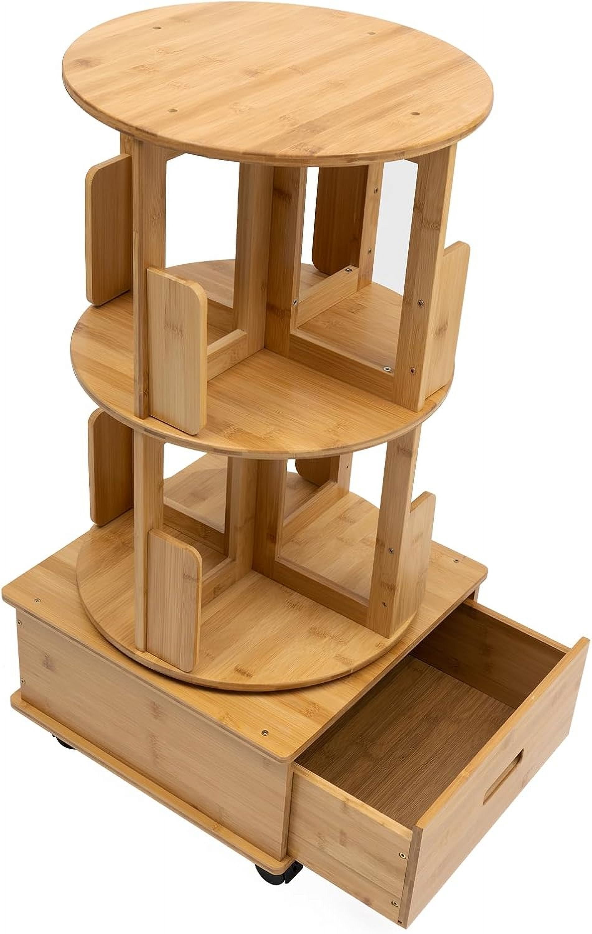 Multi Storage Side Table,Round Multi-Layer Rotating end Table with ...