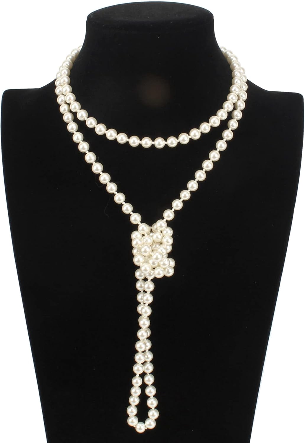Multi Strand Imitation Pearl Necklace - 1920s Flapper Style, 1.5m White ...