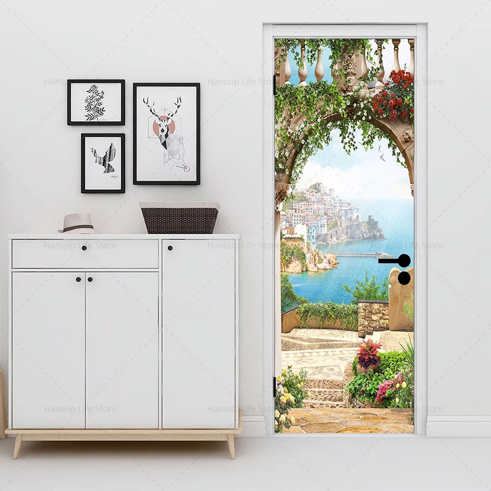 Multi Style 3D Door Stickers Self Adhesive PVC Poster for Whole Door ...