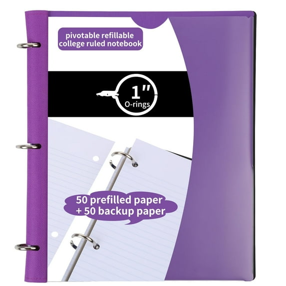 Multi-Subject Notebook Binder, 1 Inch 3 Ring Pivotable Refillable ...