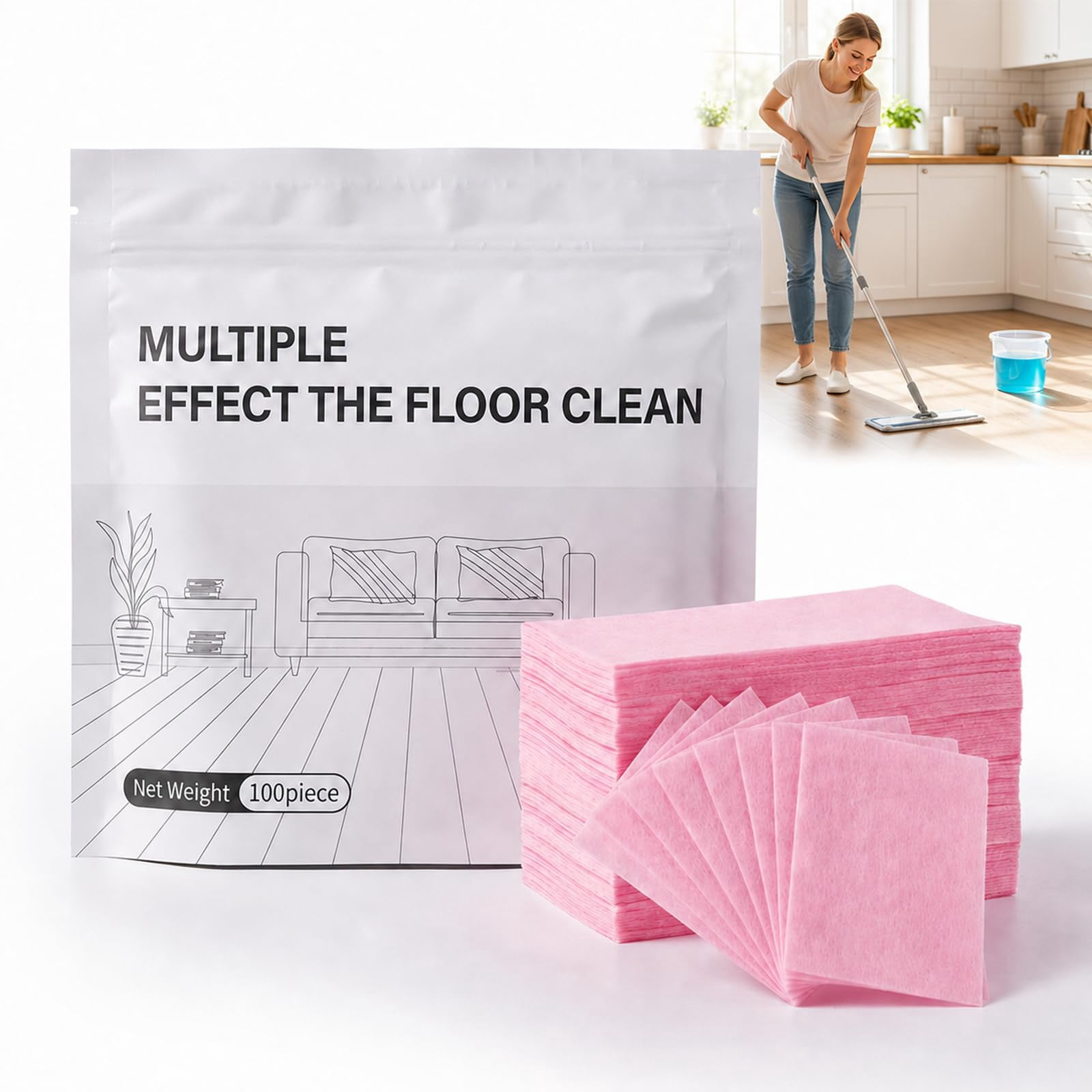 Multi-Surface Floor Cleaner Tablet, 100 Piece Dissolvable Pre-Measured ...