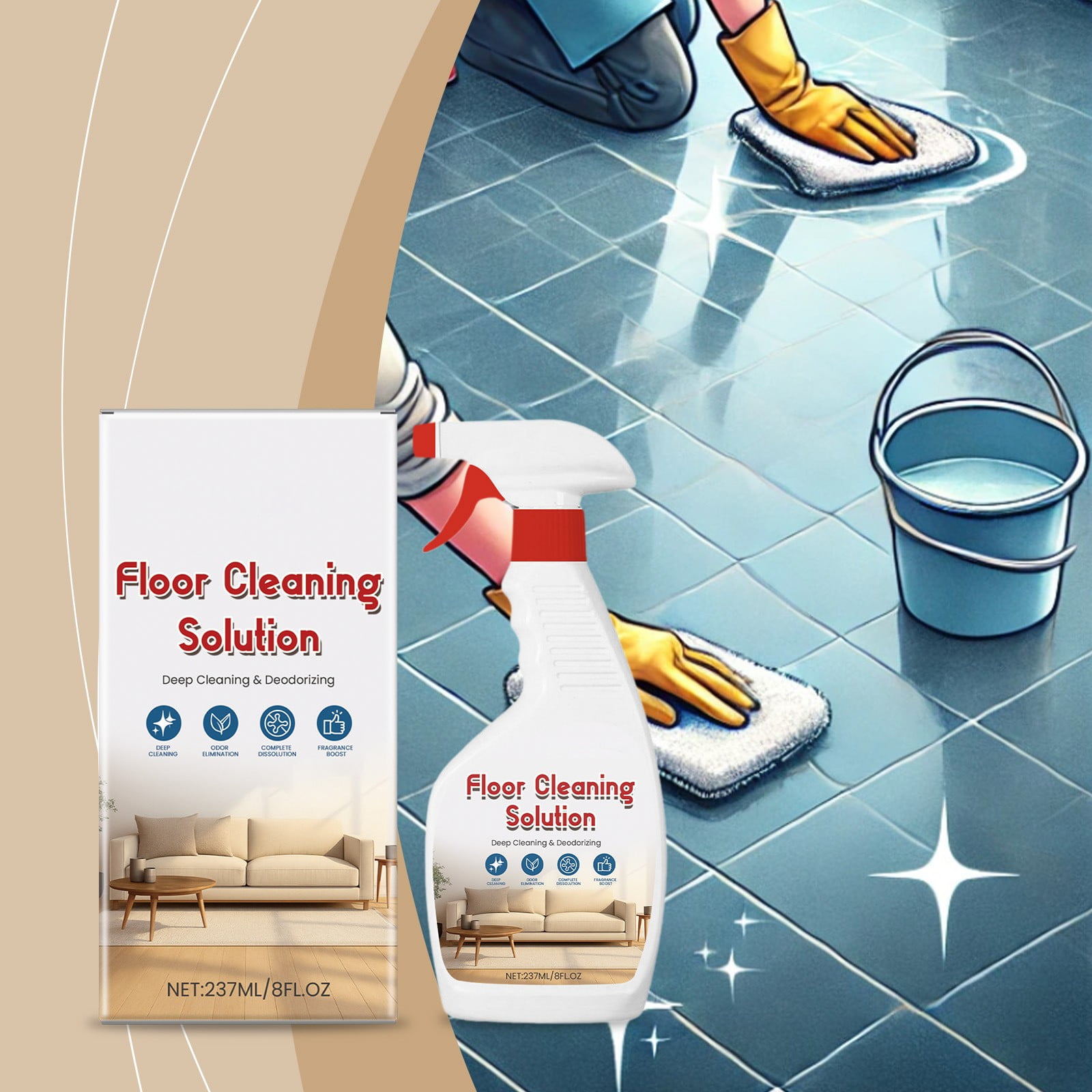 Multi-Surface Floor Cleaner, Universal Hard Floor Cleaner, Stain ...