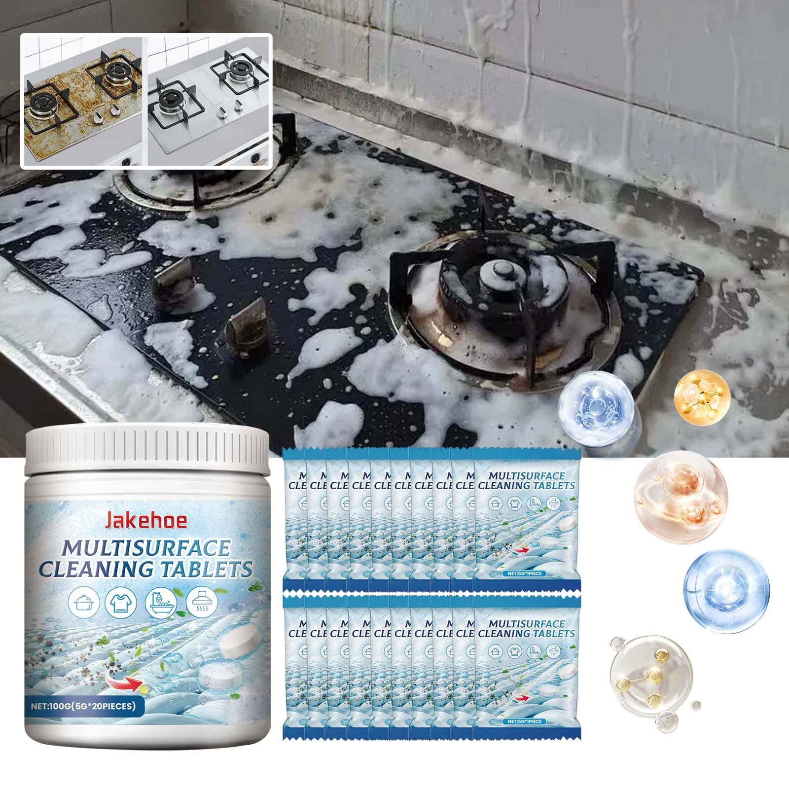 Multi-Surface Kitchen Cleaning Sheet | Powerful Stain Remover for Countertops Range Hoods ...