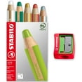 Multi-Talented Pencil - STABILO Woody 3-in-1 - Box of 5 - Red, Dark ...