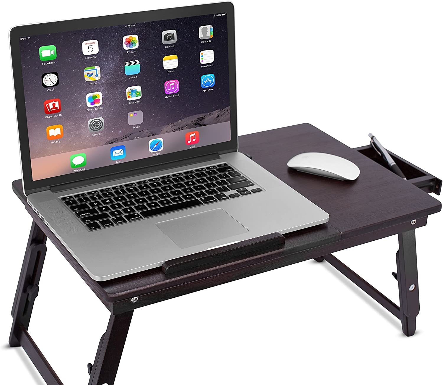 Multi Tasking & Ventilated Lap Desk | Folding & Standing Adjable Wooden ...