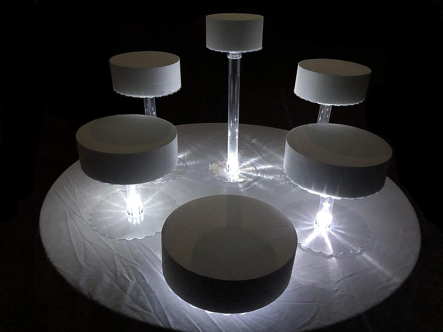 Multi Tier Cake Stand with White LED Lights (6 Tier Stand, Without ...