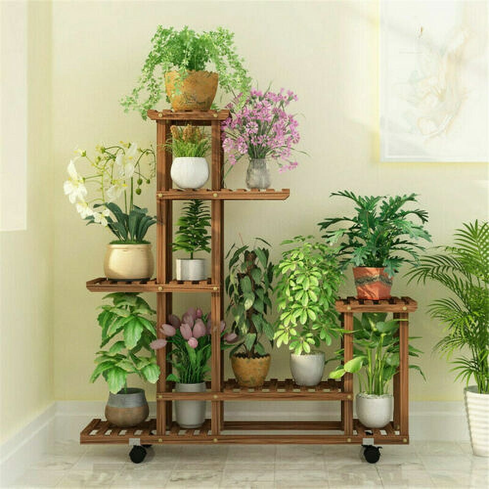 Multi Tier Flower Shelves Stands Wooden Plant Display Shelf Rack in ...