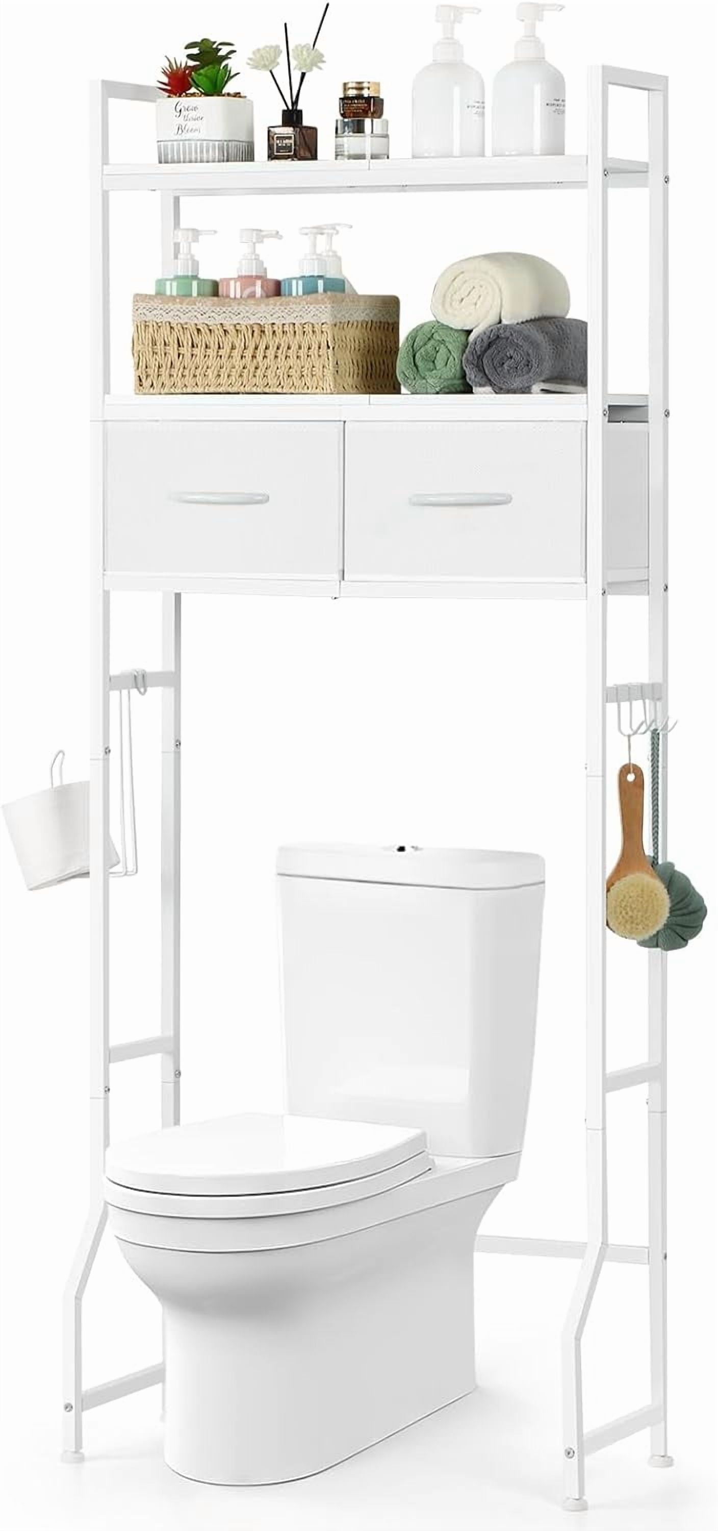Multi-Tier Over Toilet Storage Bathroom Organizer Wood Space Saver ...